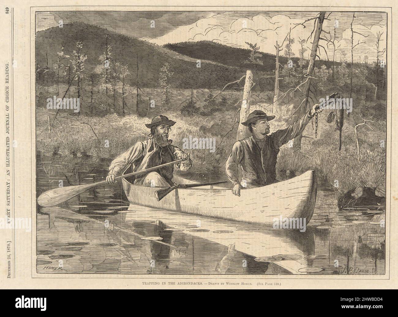 Trapping in the Adirondacks, from Every Saturday, December 24, 1870 ...
