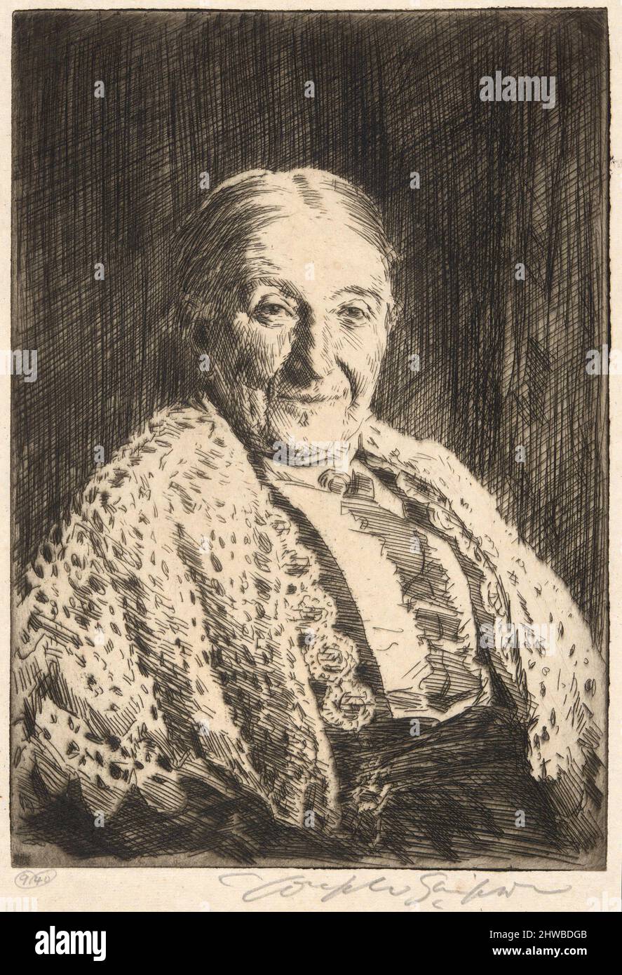 Portrait of an Old Lady. Artist, possibly by: Joseph P. Simpson ...