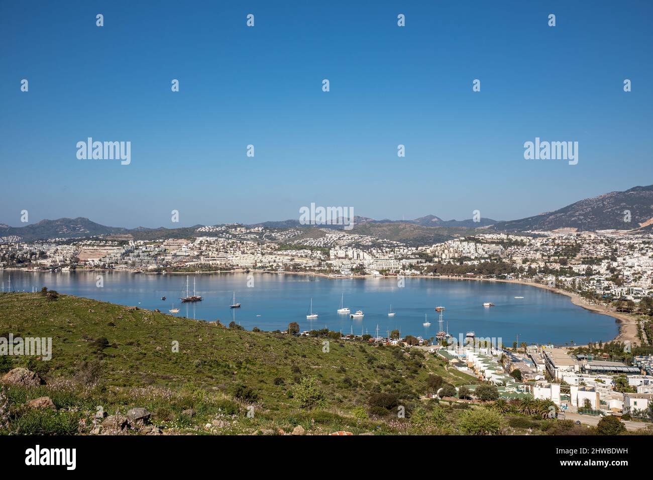 Aerial view of Gumbet Bodrum, Mugla, Turkey Stock Photo - Alamy