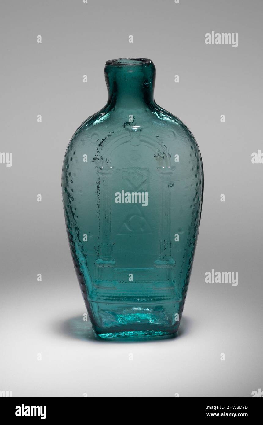 Flask with Masonic Symbols Stock Photo - Alamy