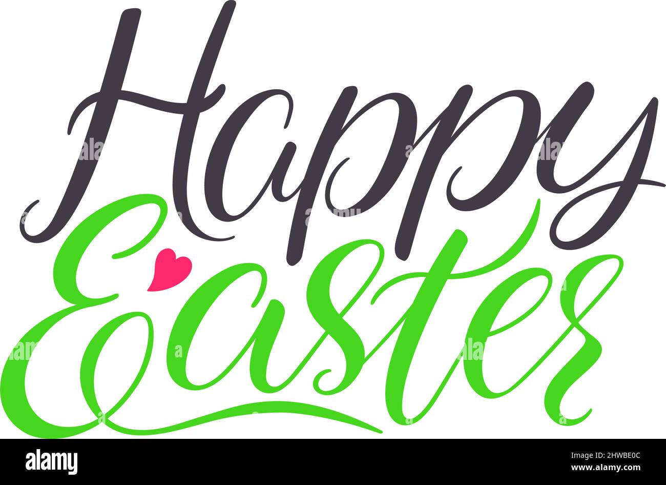 Happy Easter calligraphy. hand-drawn illustration Stock Vector Image ...