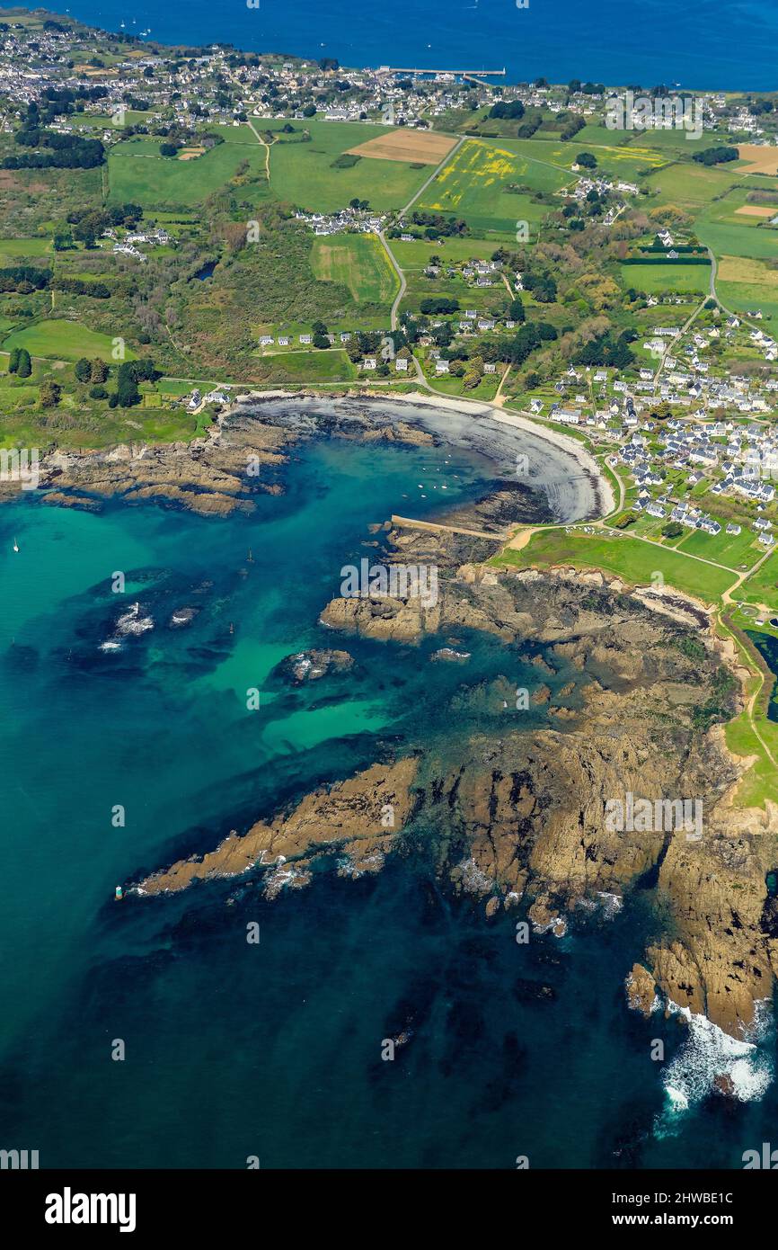 France. Brittany. Morbihan (56) Bay of Biscay. Island of Groix. Aerial ...