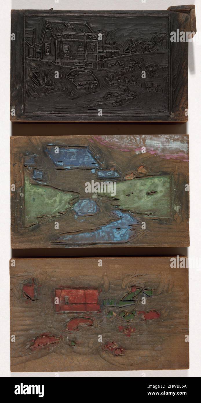 Key block for prints from the series: The Clam House. Artist: Arthur ...