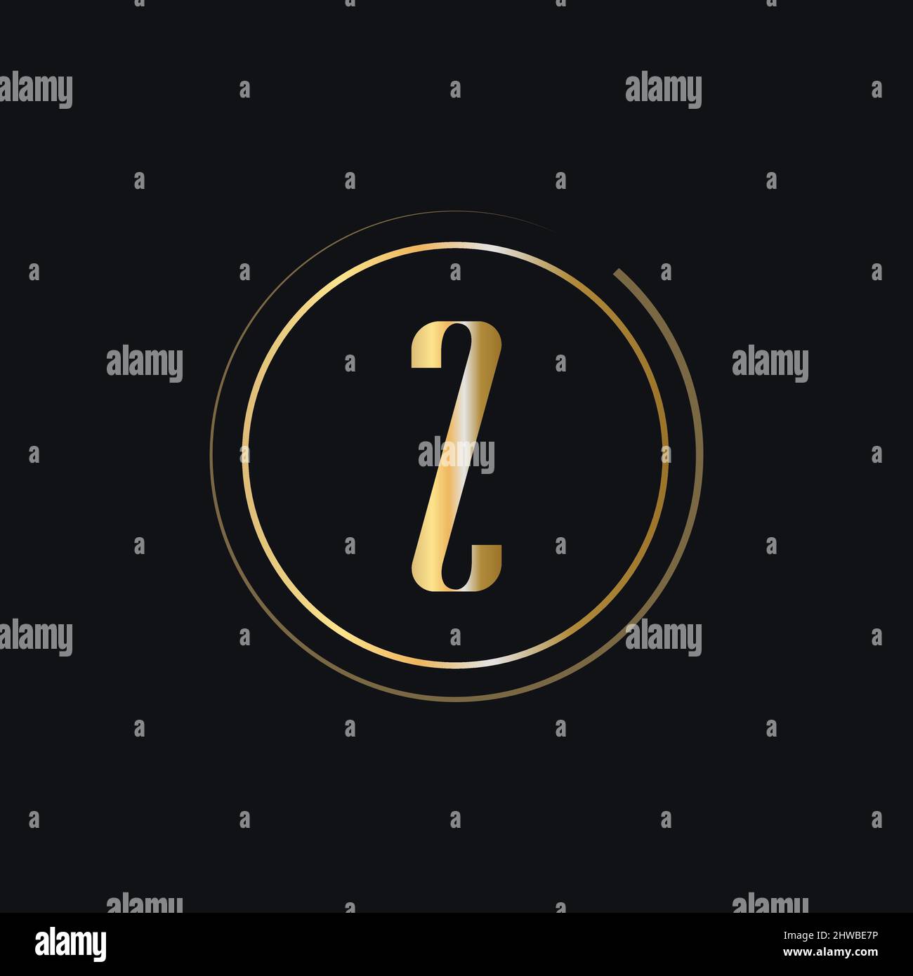 Initial Z Letter Logo With Gold Color Luxury Concept. Z Logo Design ...