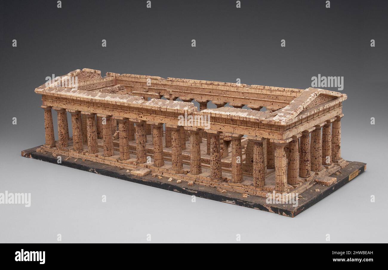 Model of Greek temple at Paestum Stock Photo - Alamy