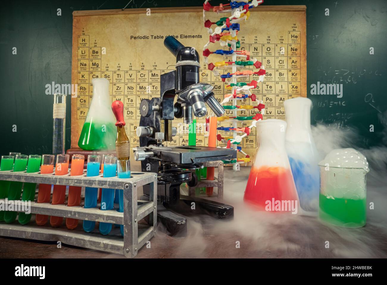 Rapid chemical reaction in school laboratory with DNA model. Chemistry ...