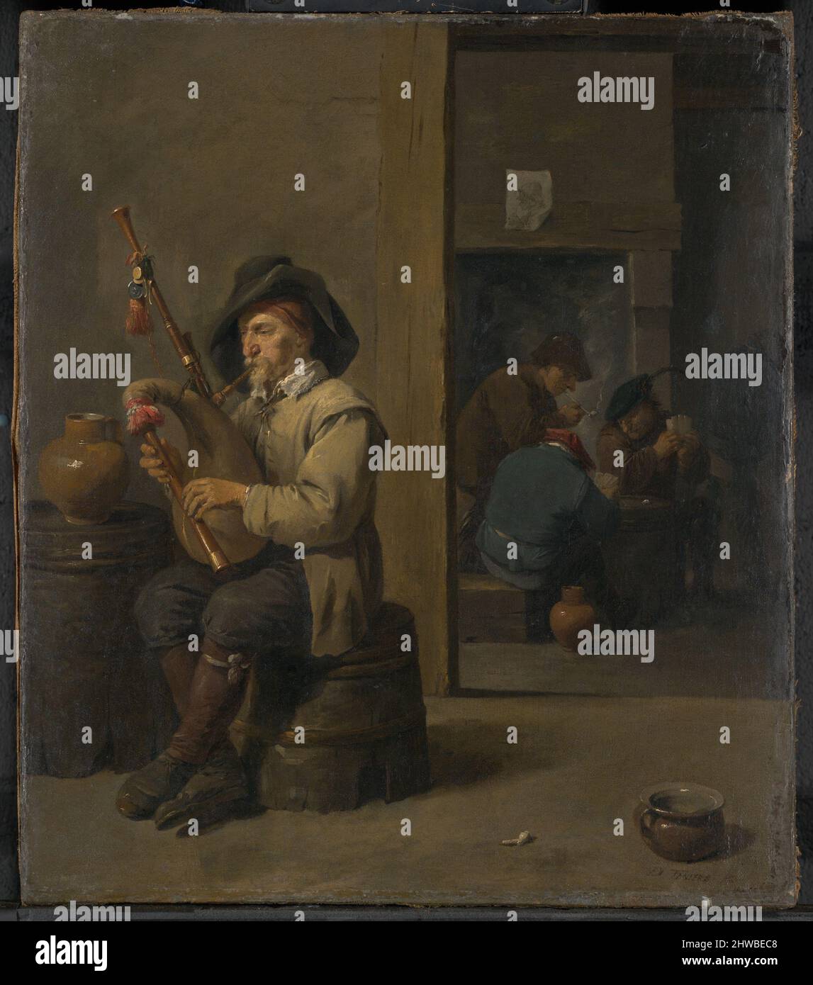 Bagpiper in an Inn. Artist: David Teniers the Younger, Flemish, 1610 ...