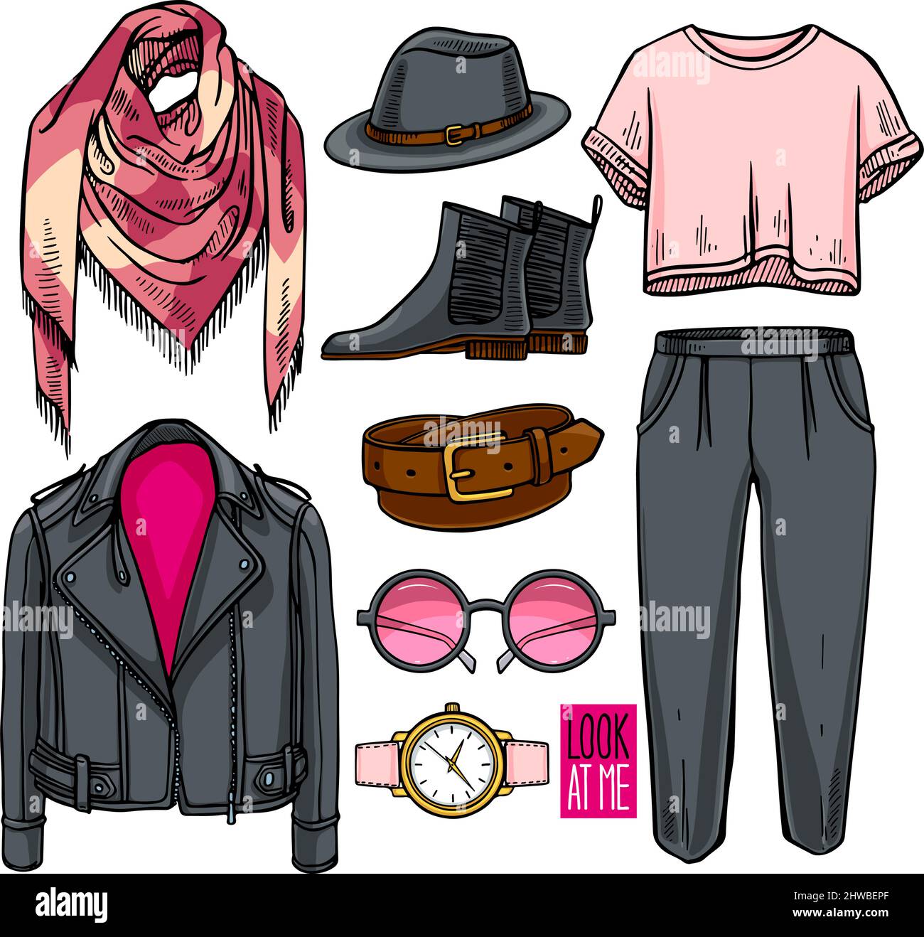 Women clothing collage Stock Vector Images - Alamy