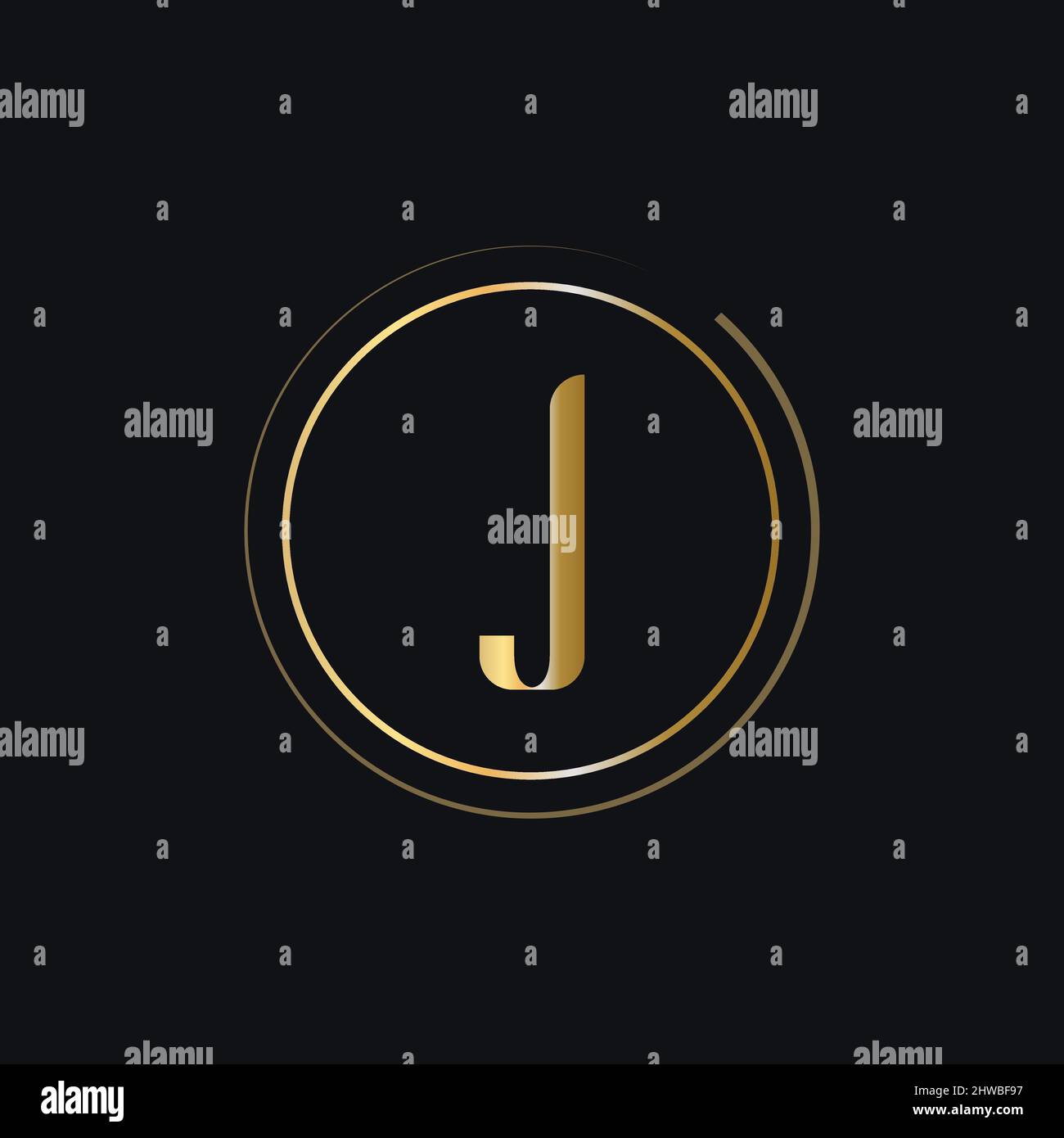 Initial J Letter Logo With Gold Color Luxury Concept. J Logo Design ...