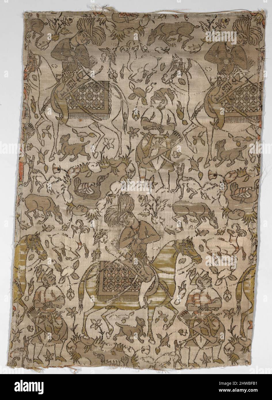 Textile Fragment with a Courtier and Prisoner. Artist: Abdallah, active ...