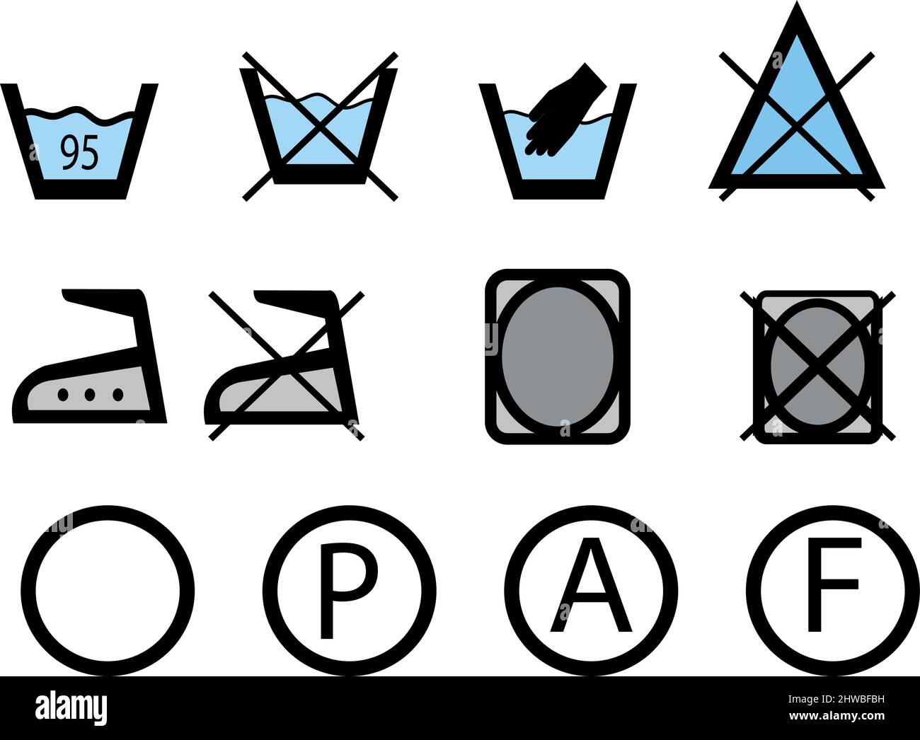 Washing instruction symbols Stock Vector Images - Alamy