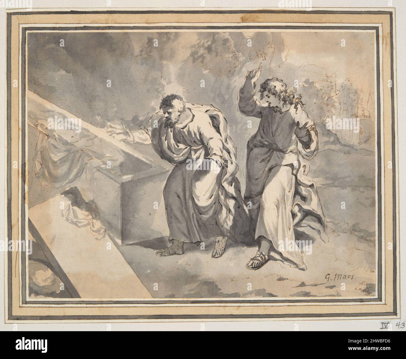 St. Peter and St. John Finding Christ’s Tomb Empty. Artist, attributed ...