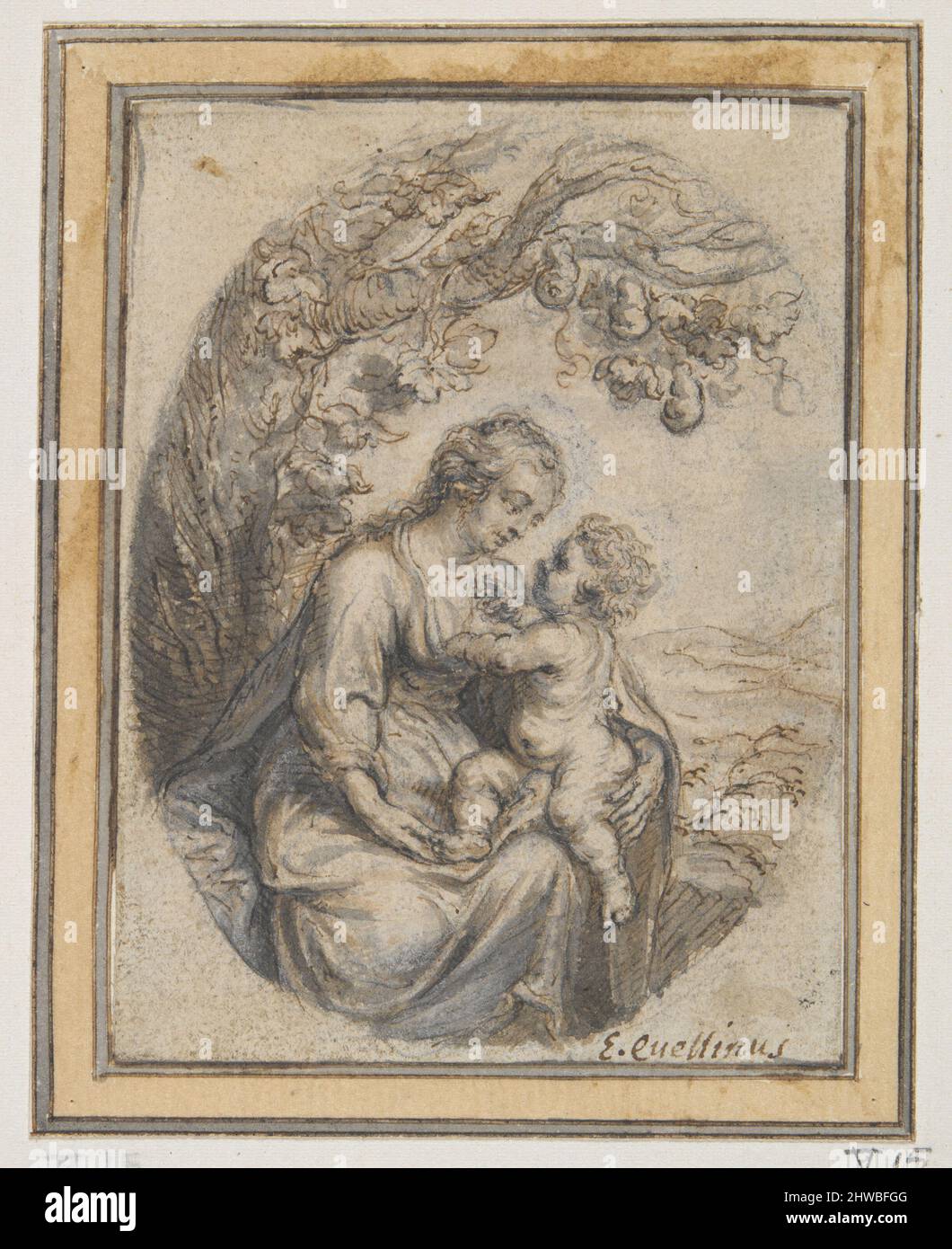 Madonna with Child Seated Beneath Tree. Artist, attributed to: Erasmus ...