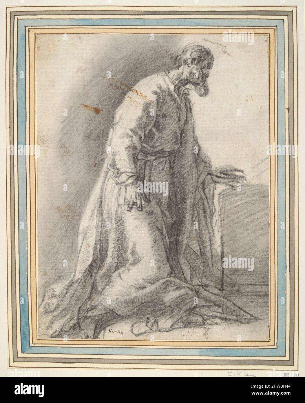 Saintly Figure Kneeling. Artist: Unknown Stock Photo - Alamy