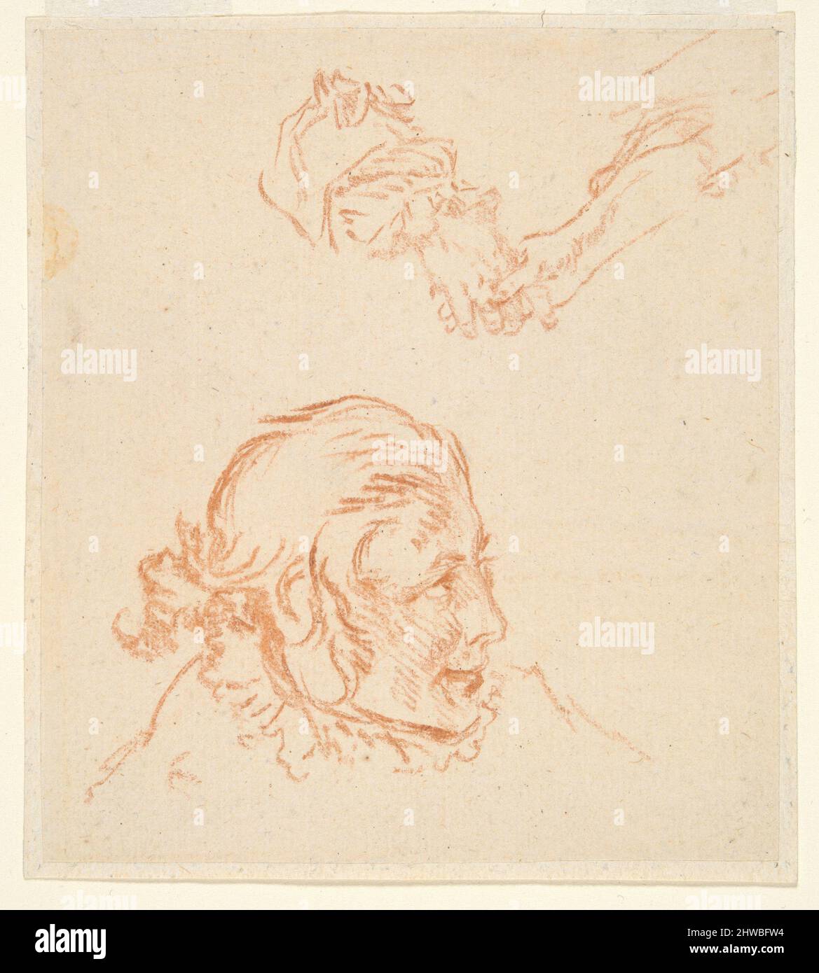 Two studies: Portrait of an Actor and Study of Hands. Artist: Nicolas ...