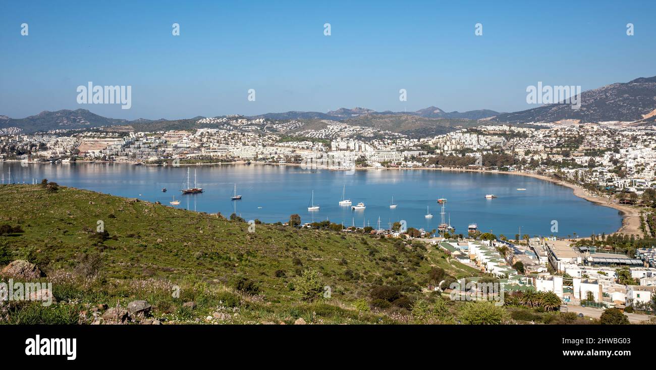 Aerial view of Gumbet Bodrum, Mugla, Turkey Stock Photo - Alamy