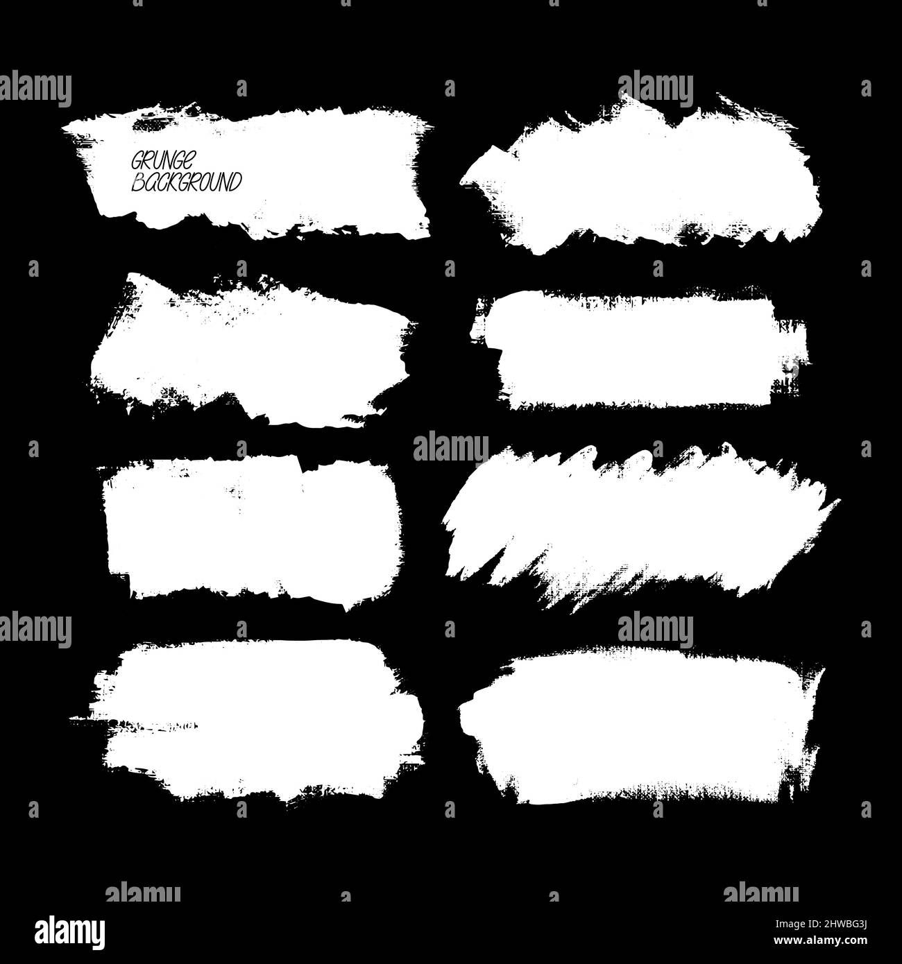 Set of different brush strokes. Hand-drawn illustration Stock Vector ...