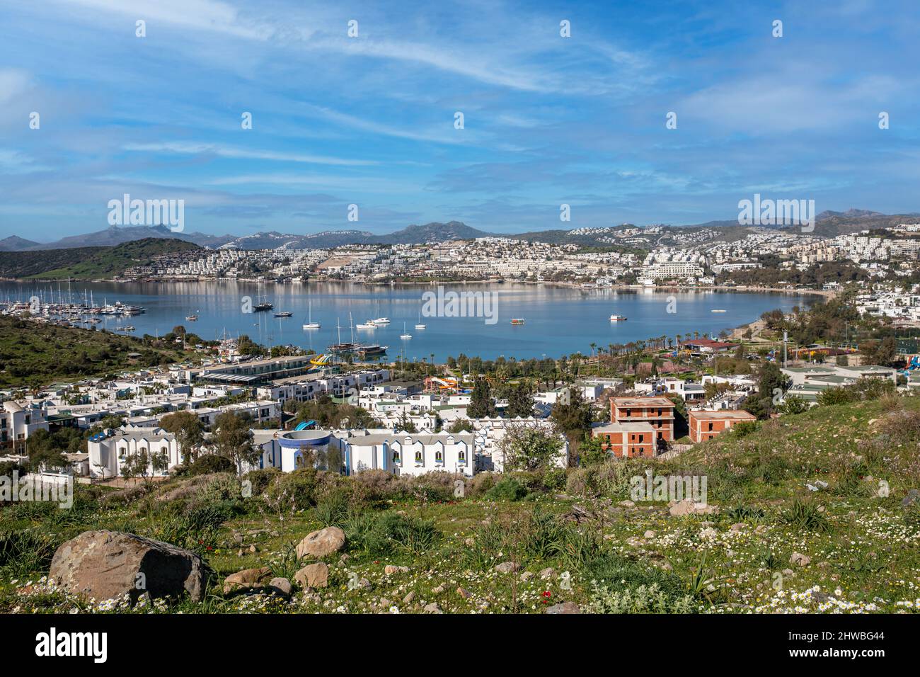 Aerial view of Gumbet Bodrum, Mugla, Turkey Stock Photo - Alamy