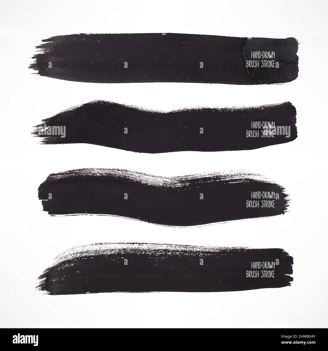 Set with a few black watercolor brush strokes Stock Vector Image & Art ...