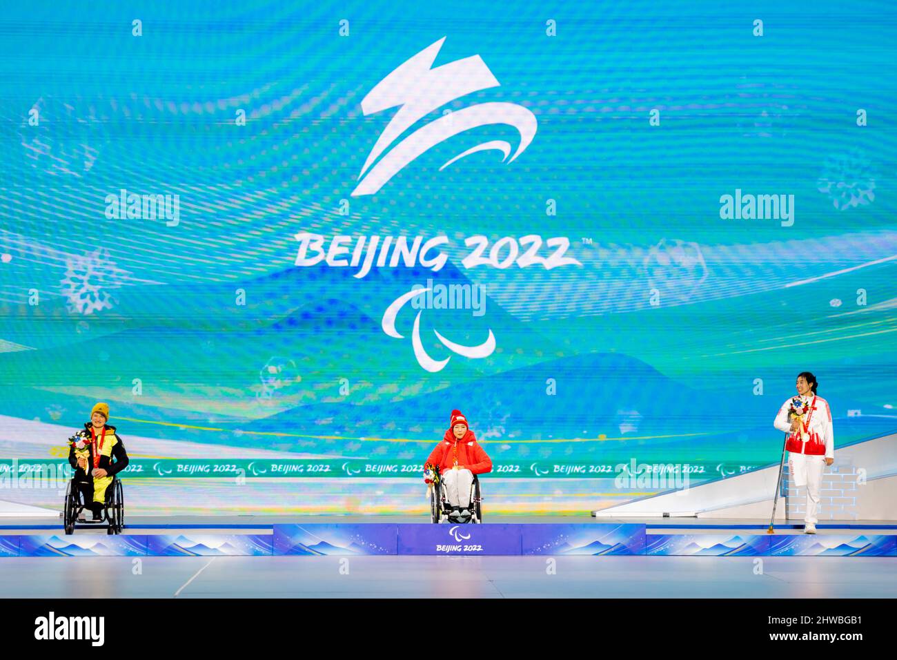 Beijing, China. 05th Mar, 2022. Paralympics, Para Alpine Skiing, Women ...