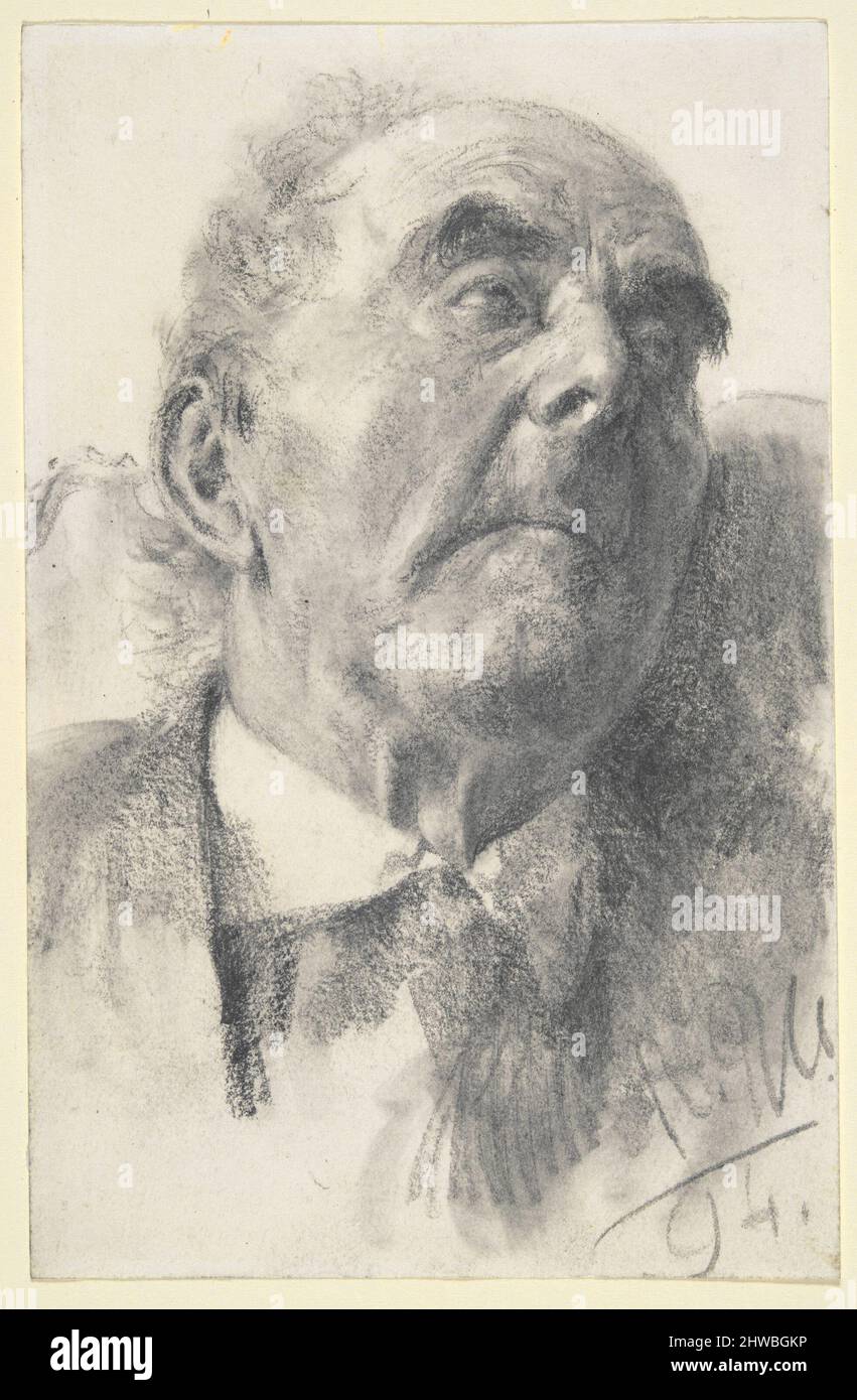 Head of an Old Man. Artist: Adolf Friedrich Erdmann von Menzel, German ...