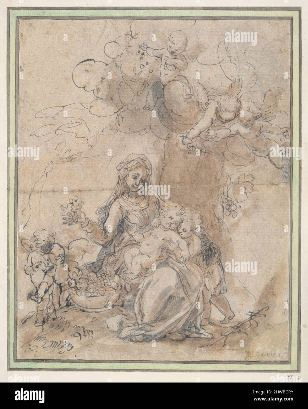 Madonna and St. John the Baptist and Putti. Artist, possibly by ...