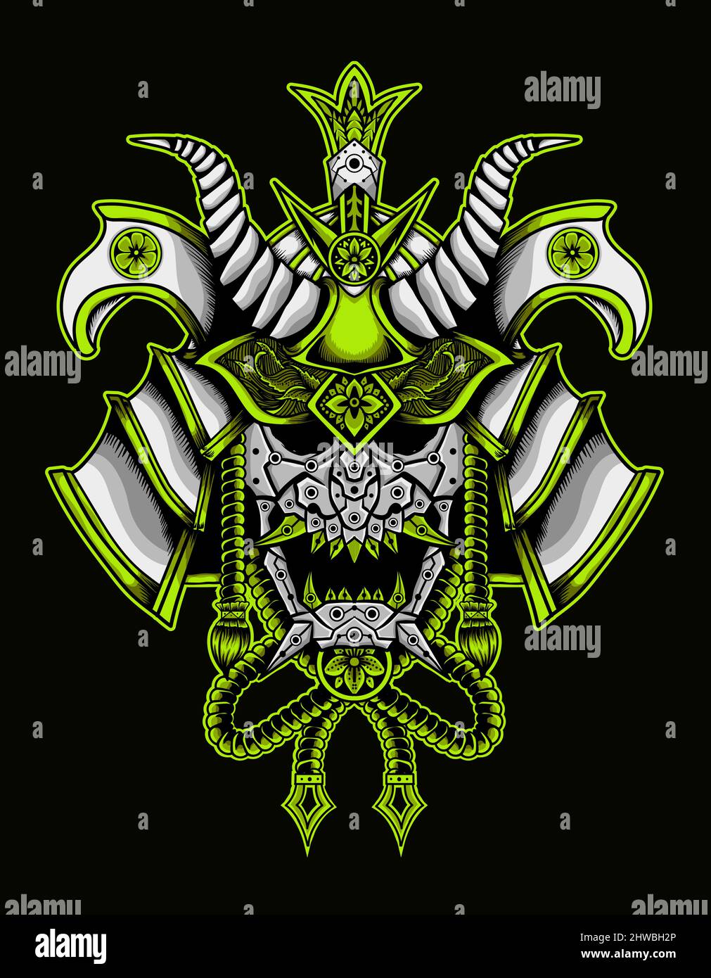 illustration vector samurai warriors head Stock Vector Image & Art - Alamy