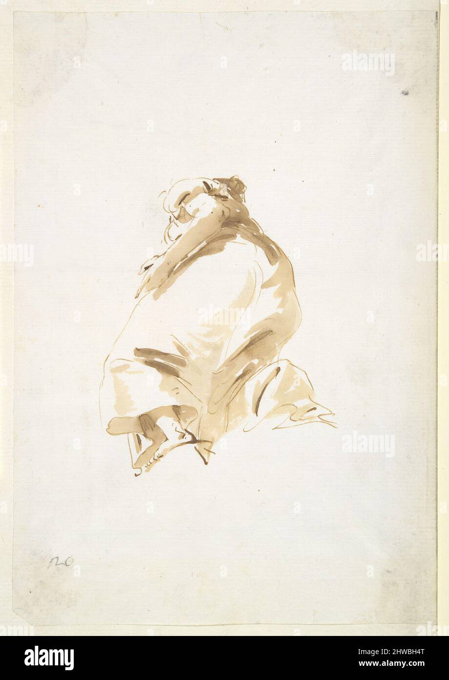 Standing female figure seen from the back and from below. Artist ...