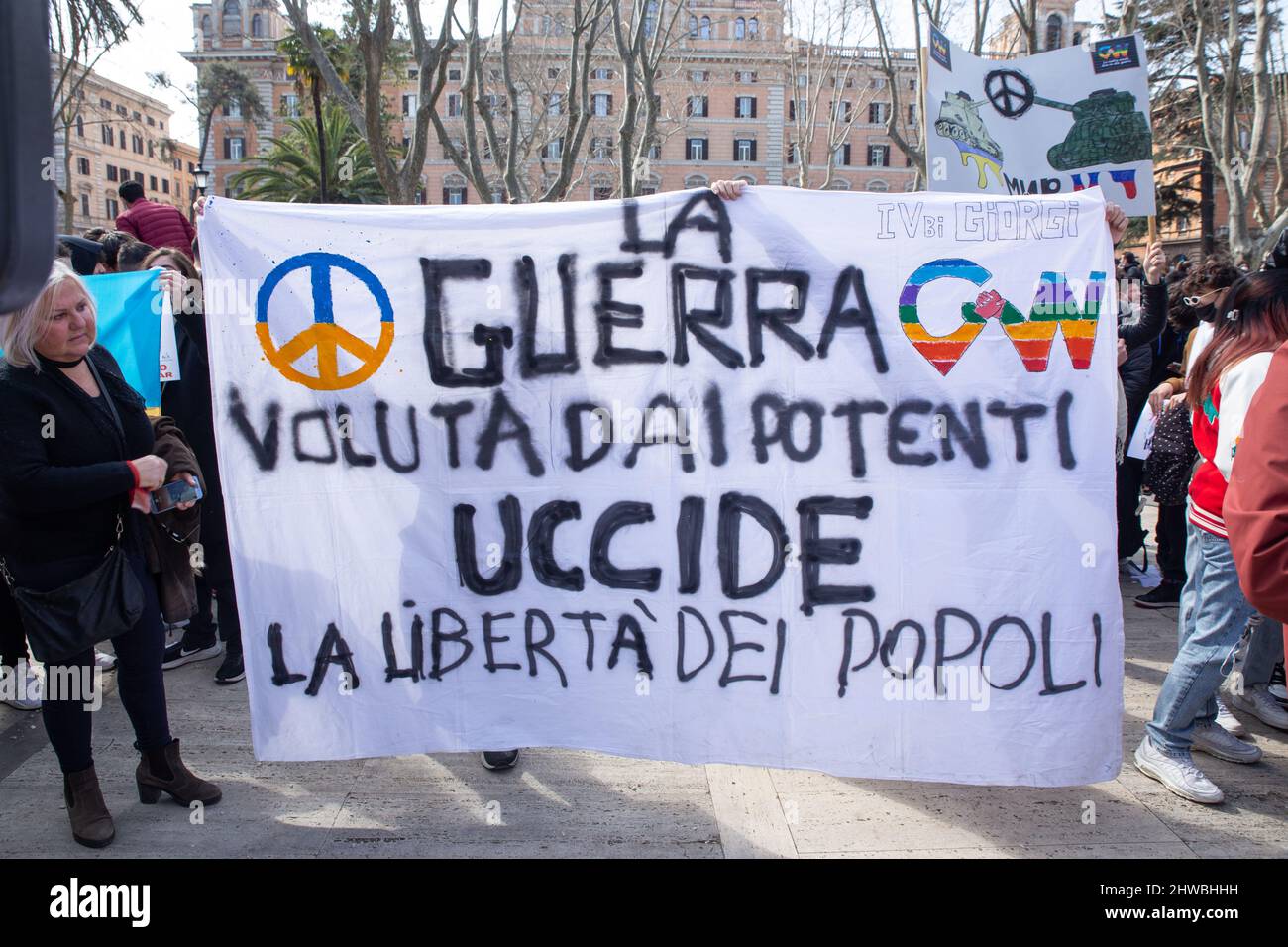 Flashmob in Piazza Vittorio Emanuele in Rome organized by Youth for Peace together with ...