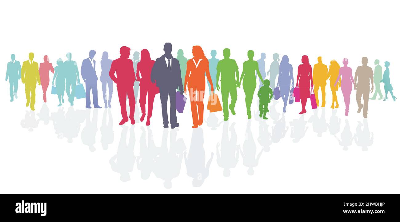 Walk through crowd Stock Vector Images - Alamy