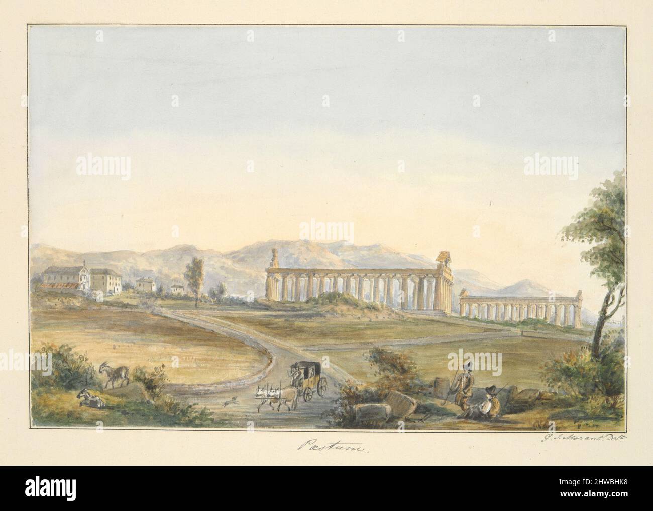 View of Paestum. Artist: George John Morant, British, 1799 - possibly ...
