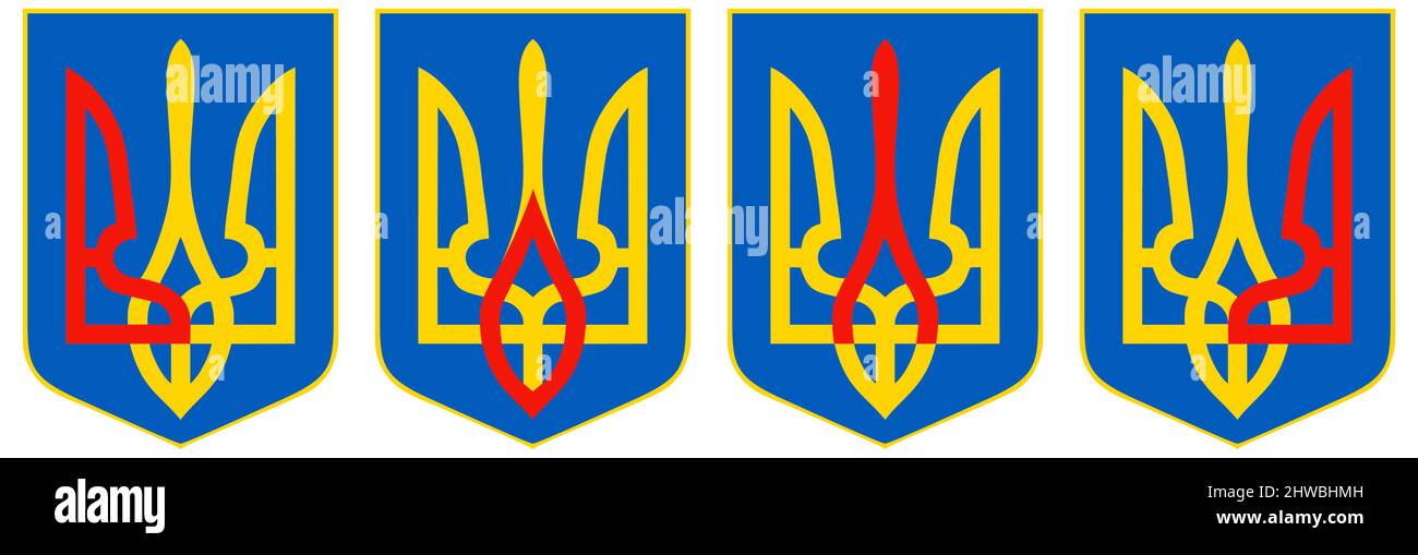 The trident as the coat of arms and emblem of Ukraine, symbolizing ...