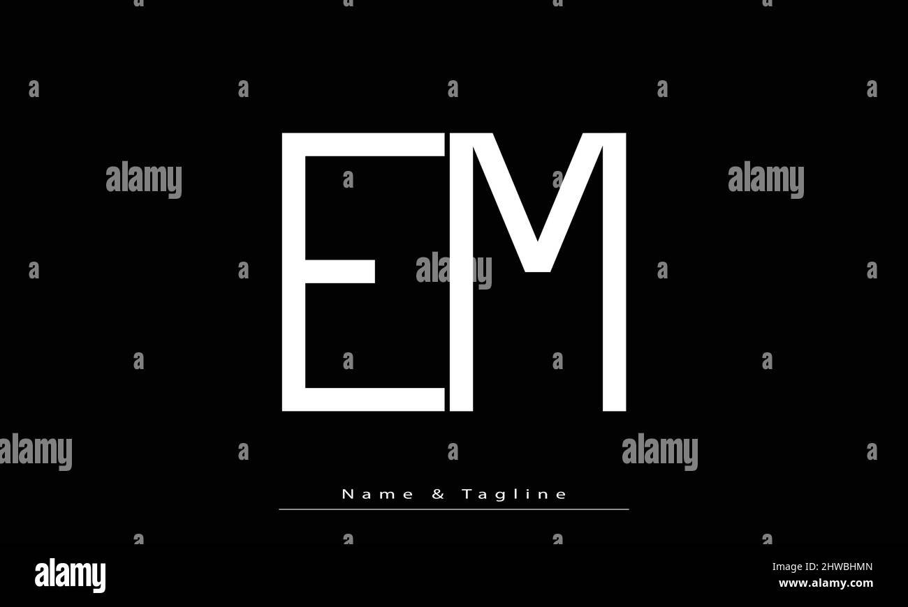 Em initials logo Black and White Stock Photos & Images - Alamy