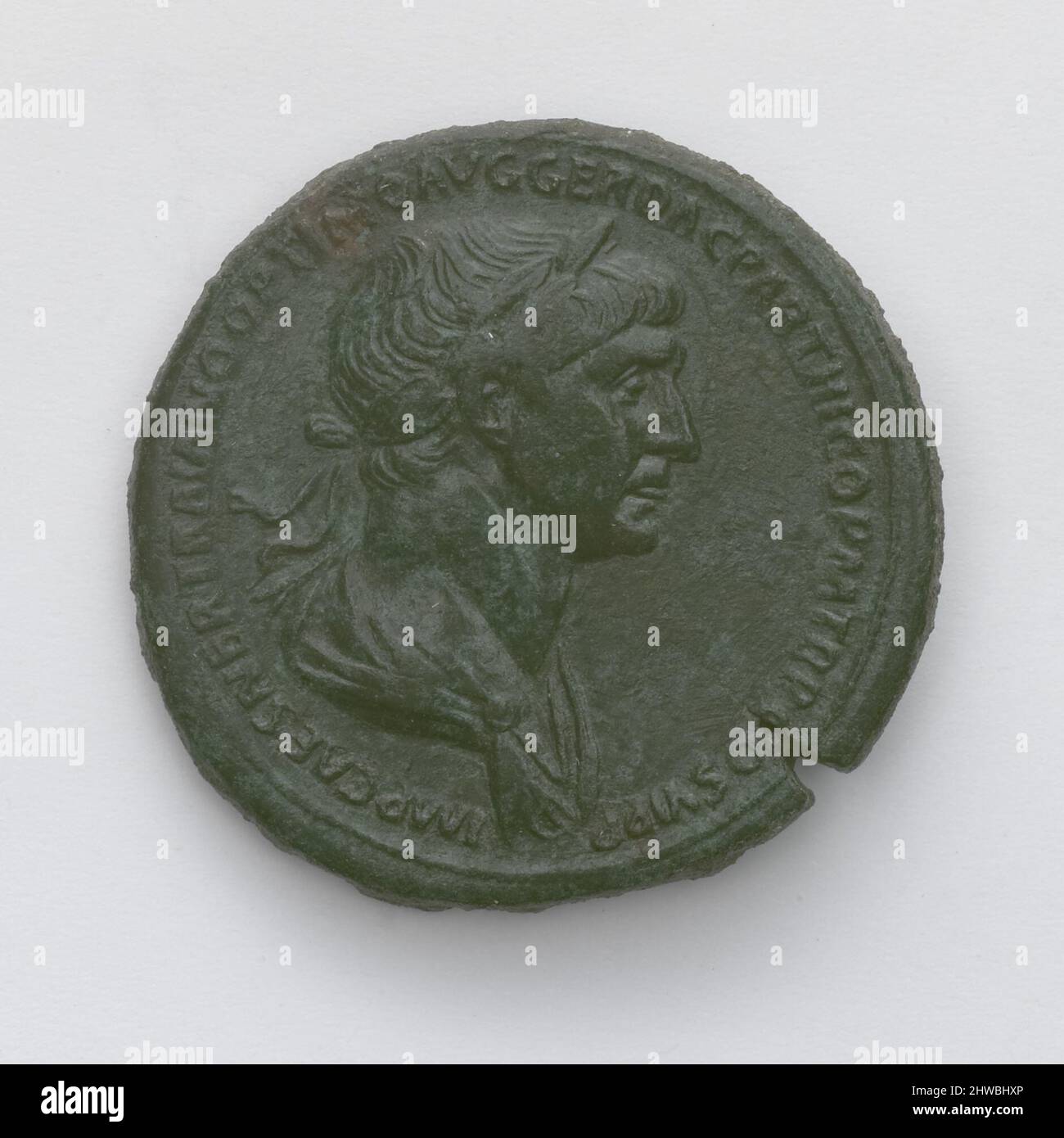 Sestertius of Trajan, Emperor of Rome from Rome. Mint: Rome Artist ...