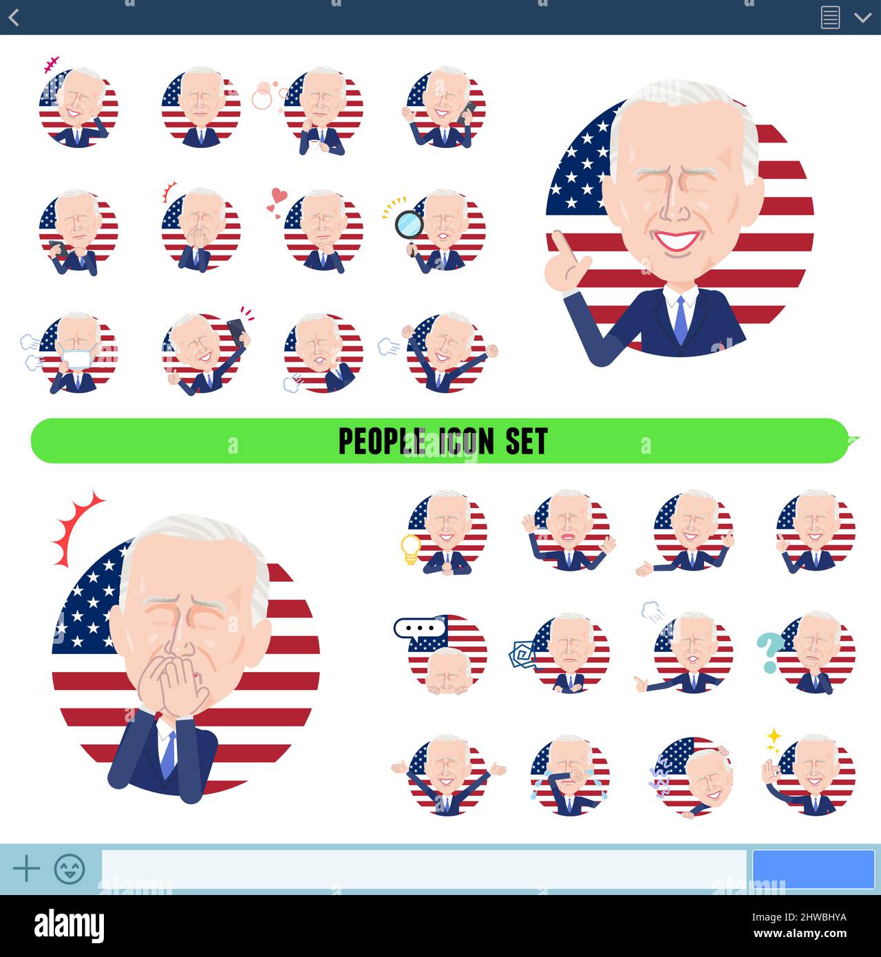 A Set Of Middle Aged Man With Expresses Various Emotions In Icon Format