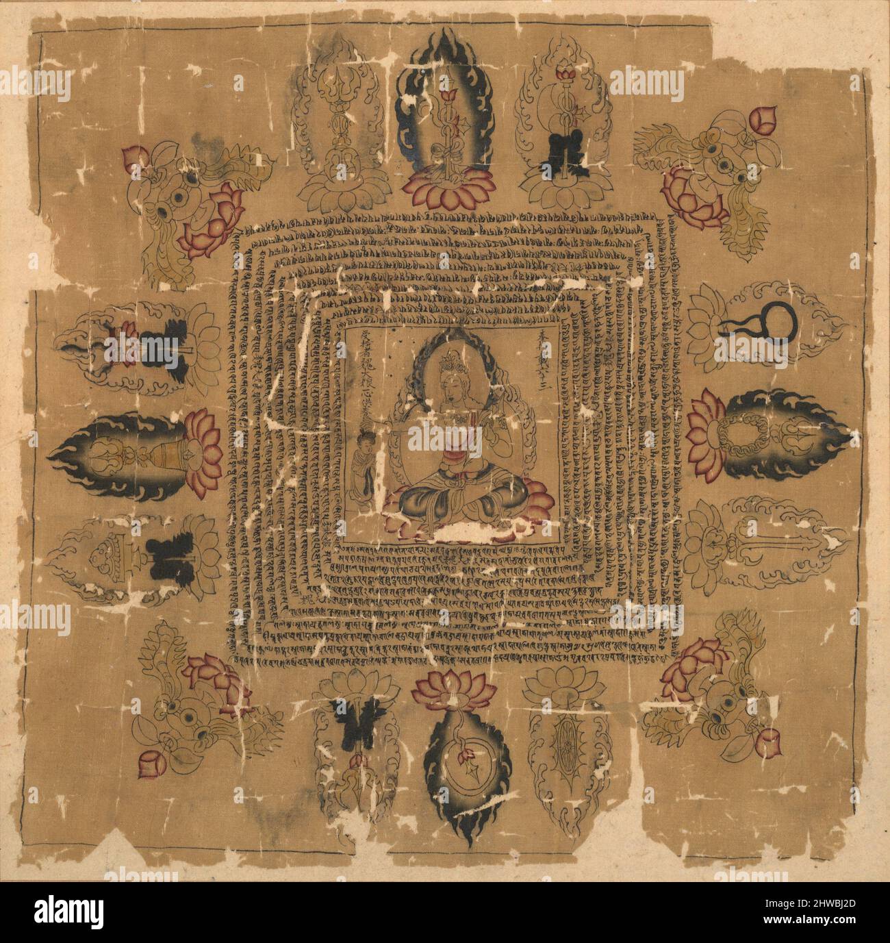 Buddhist Amulet with Bodhisattva and Donor Stock Photo - Alamy