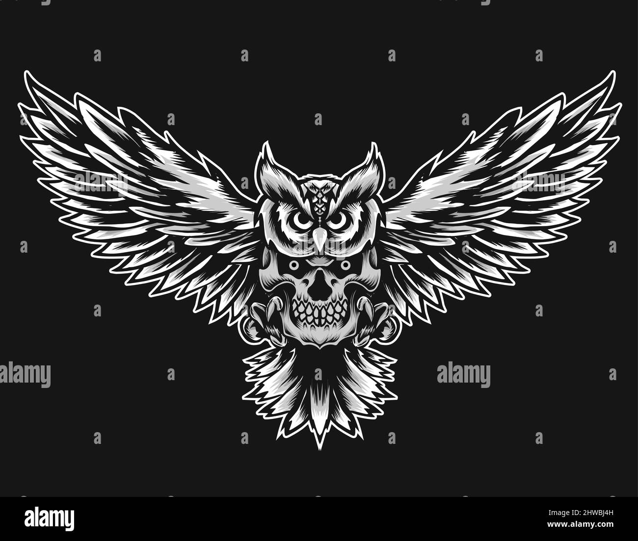 Magic owl illustration Stock Vector Images - Alamy