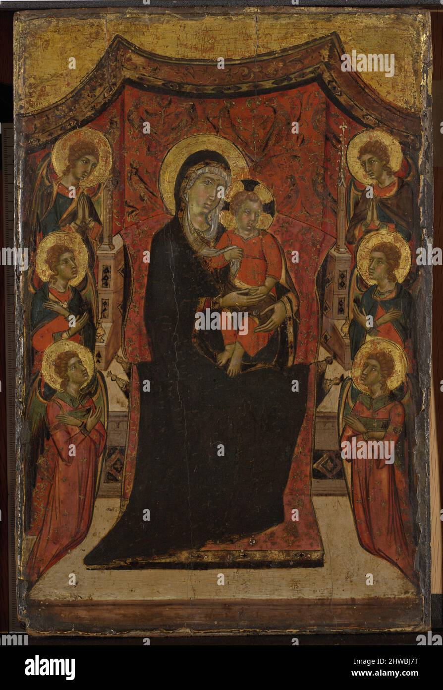 The Crucifixion and the Virgin and Child Enthroned. Artist: Master of Monte Oliveto, Italian ...