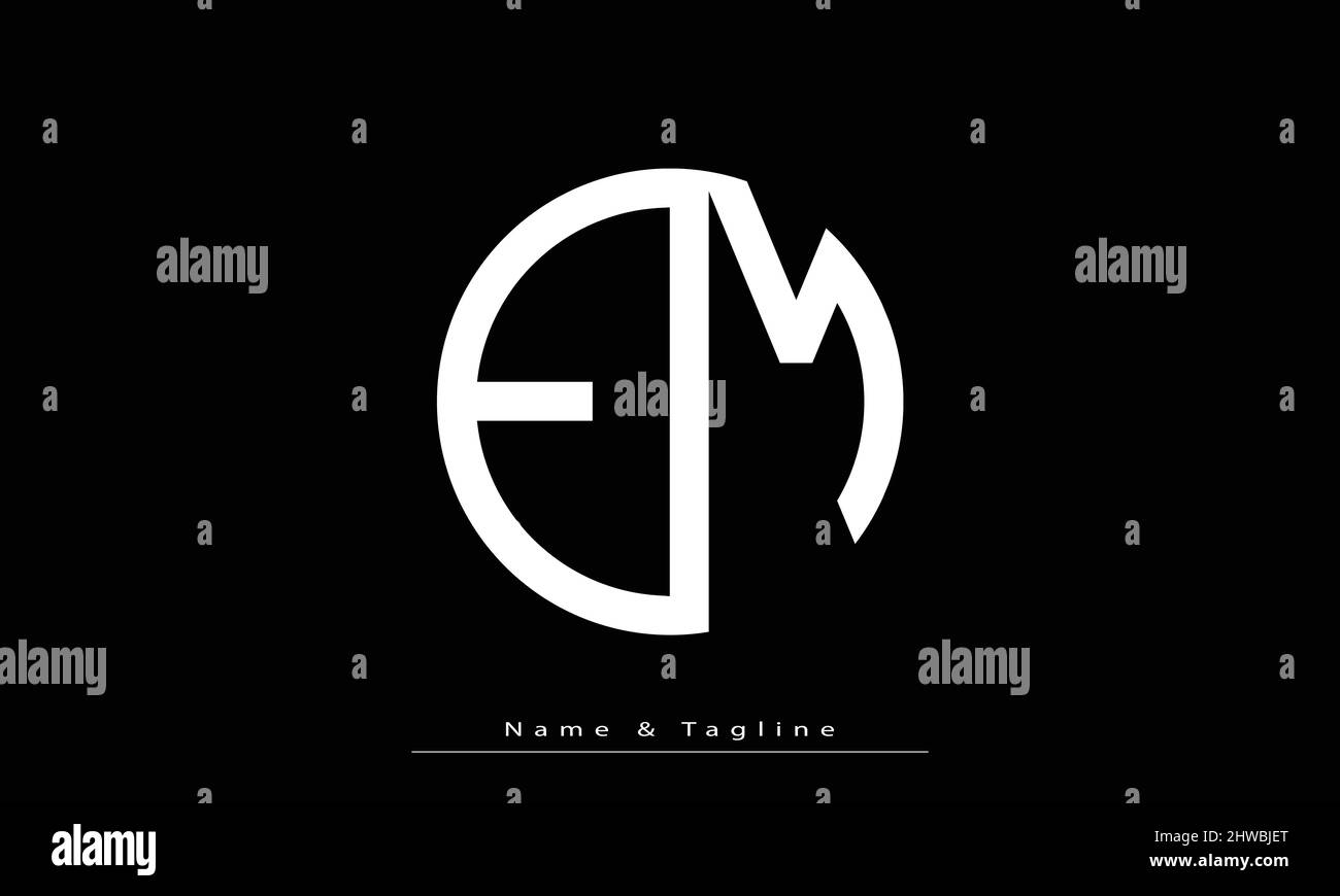 Alphabet letters Initials Monogram logo EM , ME Stock Vector Image ...