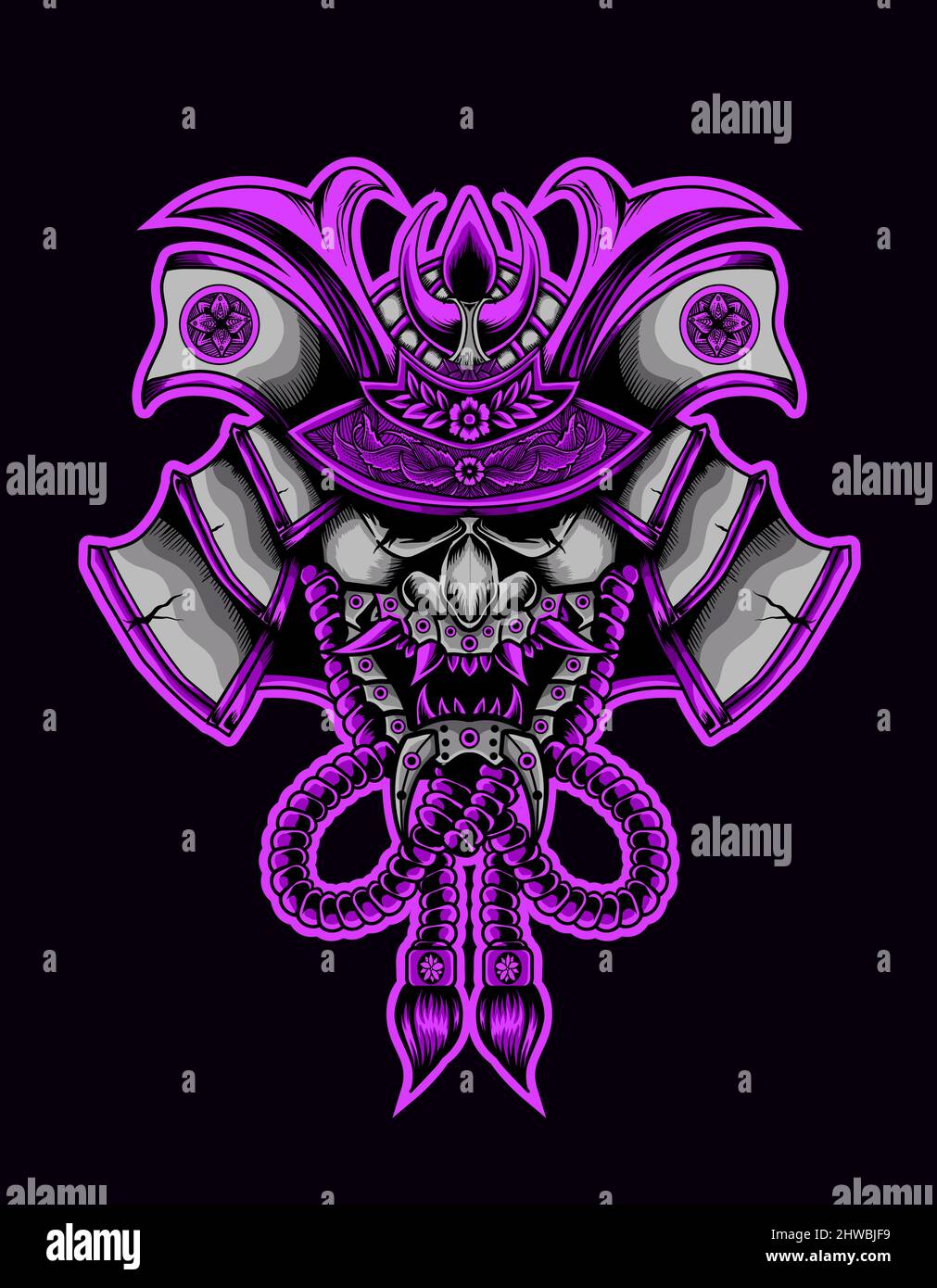 illustration vector samurai warriors head Stock Vector Image & Art - Alamy