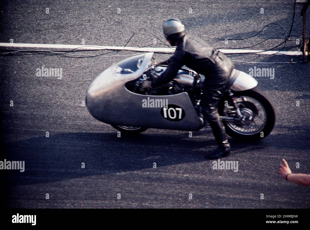 Motor sidecar-racing circuit and motorcycle racing circa 1960 United ...