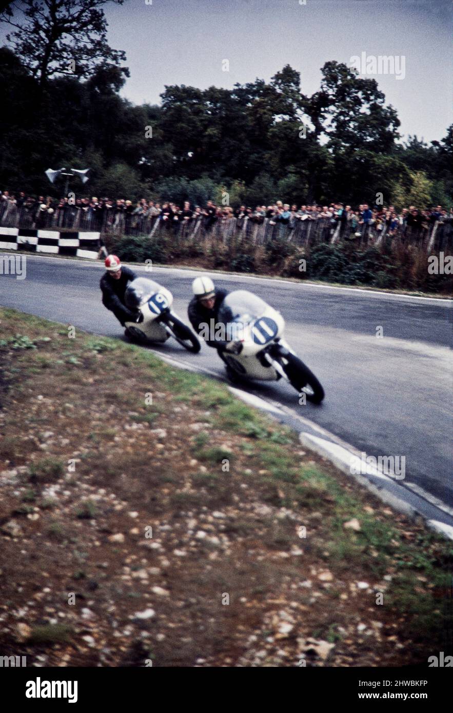 Motor sidecar-racing circuit and motorcycle racing circa 1960 United ...