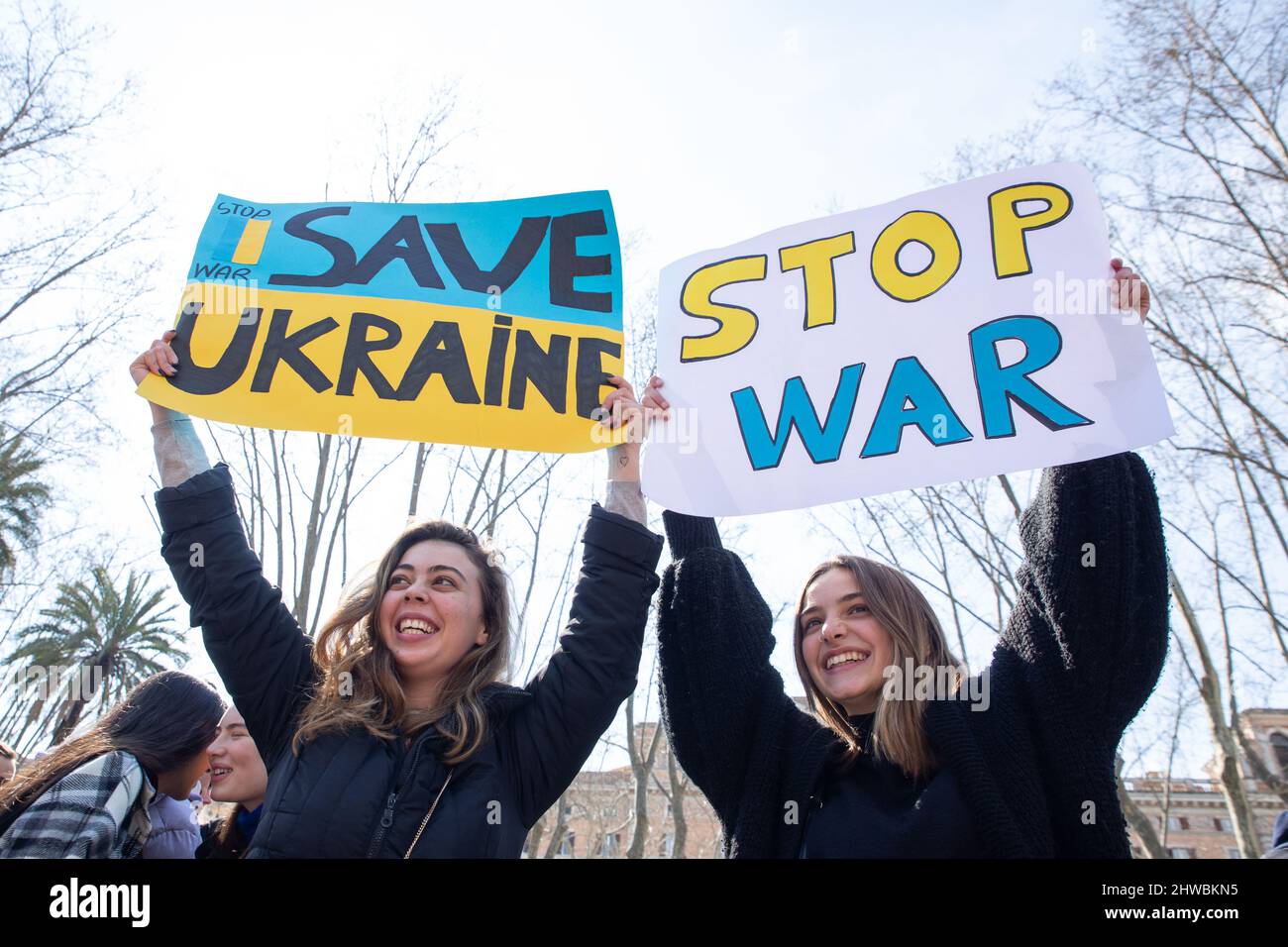 Flashmob in Piazza Vittorio Emanuele in Rome organized by Youth for Peace together with ...