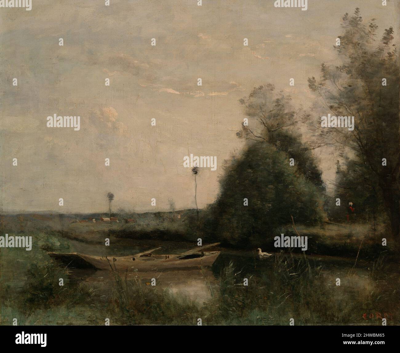 A Pond in Mortain. Artist: Jean-Baptiste-Camille Corot, French, 1796 ...