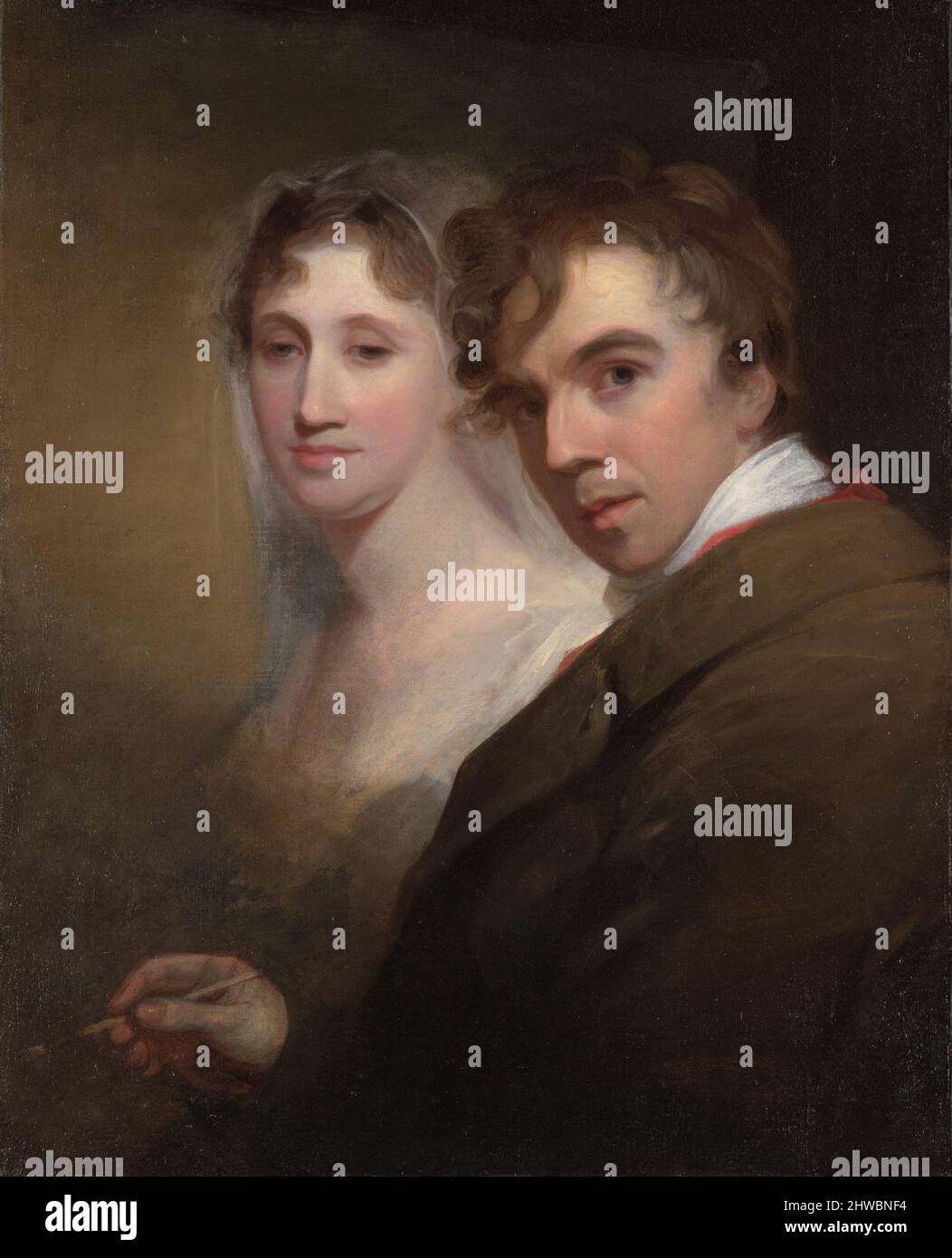 Self-Portrait of the Artist Painting His Wife (Sarah Annis Sully ...