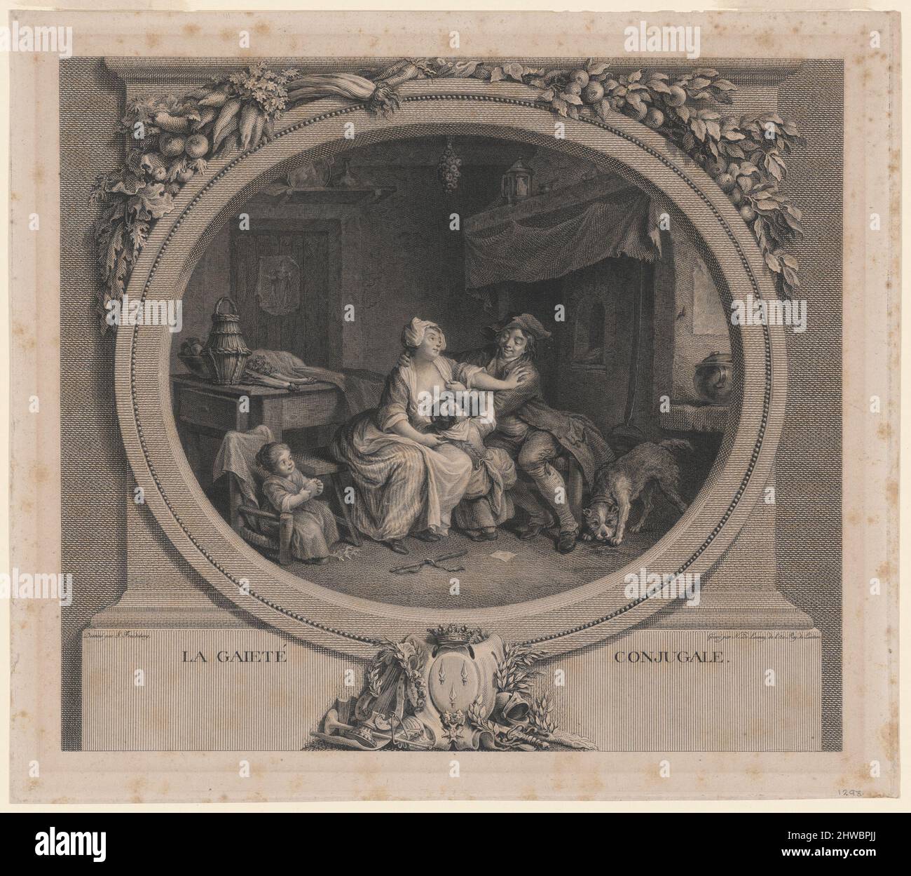 La Gaiete Conjugale. Artist: Nicolas Delaunay, French, 1739–1792 Stock ...