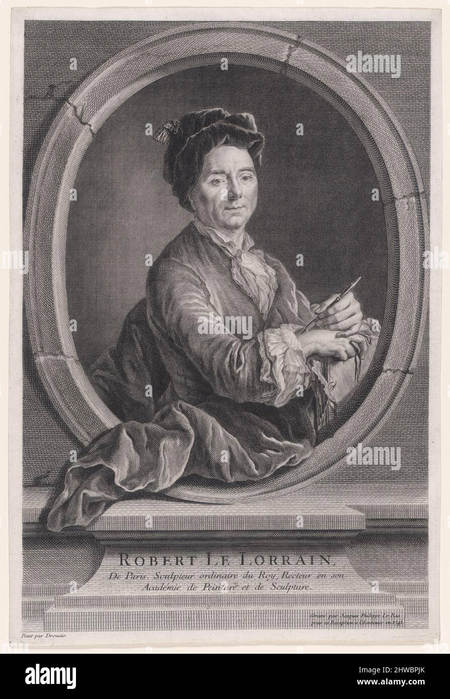 Portrait of Robert Le Lorrain (1666-1743). Artist: Jacques Philippe Le ...