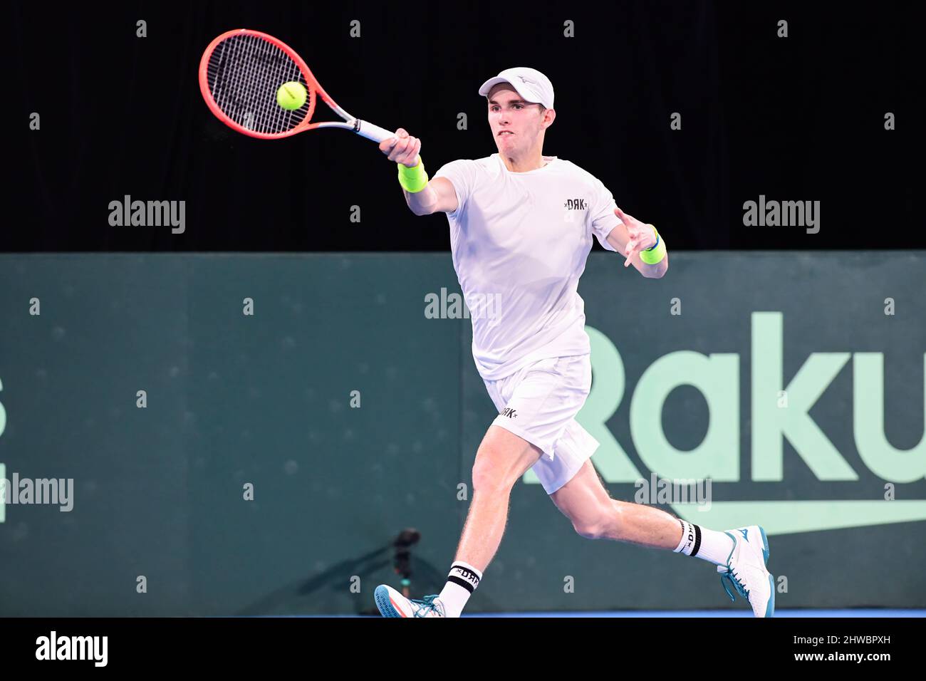 Zsombor Piros of Hungary in action during the 2022 Davis Cup Qualifying ...