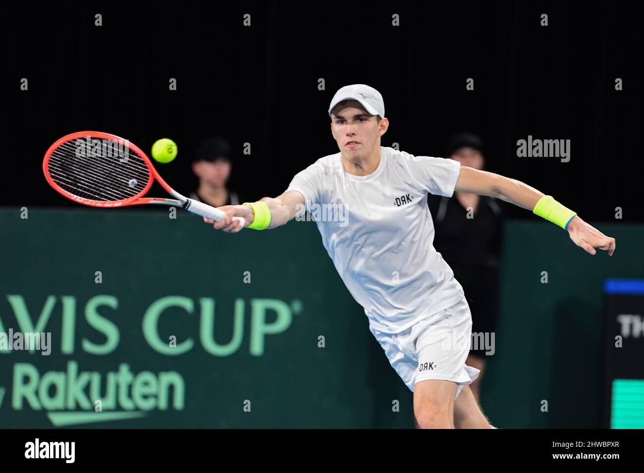 Zsombor Piros of Hungary in action during the 2022 Davis Cup Qualifying ...