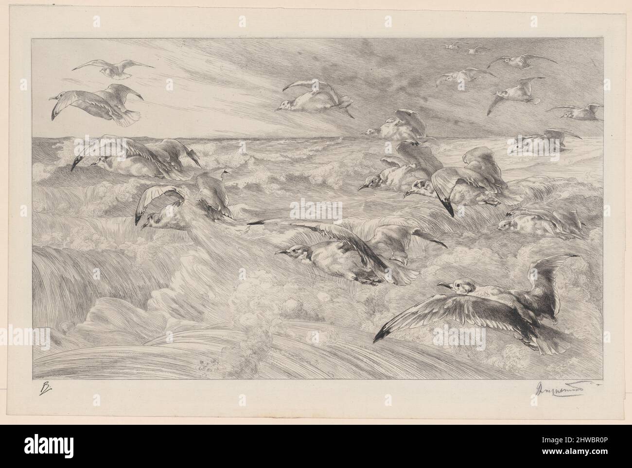Les mouettes (The Gulls). Artist: Félix-Henri Bracquemond, French, 1833 ...